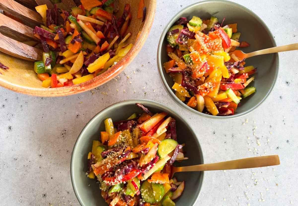 Rainbow Salad with Turmeric Dressing (Colorful, Anti-Inflammatory & De ...